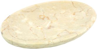 Guru Shop Marmor Seifenschale, Zen Schale F&uuml;r den Waschtisch - Creme, 1x16x10 cm