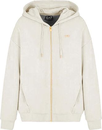 Emporio Armani Emporio Armani Ea7, Femme, Sweatshirts et sweats &agrave; capuche, Beige, Taille: 40 FR Core Lady Sweat &agrave; capuche Cream Sweater