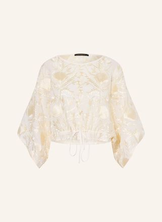 Greek Archaic Kori Cropped-Blusenshirt Blossom weiss