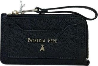 Patrizia Pepe Femme, Accessoires, Noir, Taille: ONE Size Porte-cartes zipp&eacute; Lettering