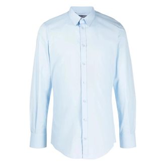 Dolce & Gabbana Stretch Poplin Gold-fit Hemd - - Shirts - Herren - Blau - 2XL