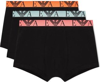 Emporio Armani Homme, Sous-v&ecirc;tements, Noir, Taille: M Lot de trois boxers courts avec logo monogramme audacieux