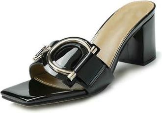 Generic ZBDZSW Chaussons de mariage rouges pour femmes de luxe en cuir avec breloques sandales &agrave; talon crois&eacute; plateforme pantoufles d&eacute;contract&eacute;es chaussures t