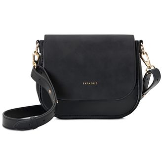 Expatrié Umhängetasche Damen Klein Schwarz - Louise Medium - Moderne Crossbody Bag aus Veganem Leder - Tasche für City Ausgehen - Verstellbarer Schultergurt