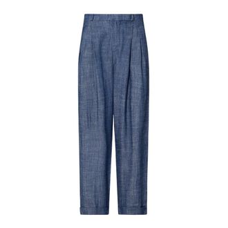 Peuterey Femme, Pantalons, Bleu, Taille: 36 FR Pantalone in chambray di cotone