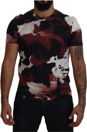 Dolce & Gabbana Homme, Tops, Multicolore, Taille: XS T-shirt &agrave; col rond en coton Tie Dye