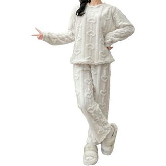 Generic Ensemble de surv&ecirc;tement deux pi&egrave;ces pour femme avec demi-fermeture &eacute;clair et col &agrave; revers - Ensemble sweat &agrave; jambes larges - Pantalon de d&eacute;tente pour 