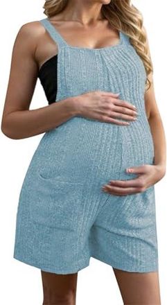 Generic Combinaison de maternit&eacute; courte pour la grossesse Combinaison de maternit&eacute; pour la grossesse Salopette noire Short sans manches Combishort d&eacute;t&eacute; Barbot