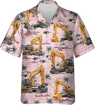 Keephen TangoDS Pelleteuse Chemise Hawaiienne Femmes Hommes Pelleteuse Impression 3D Manches Courtes Chemises &agrave; Boutons &Eacute;t&eacute; Chemise Aloha Plage