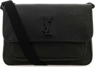 Saint Laurent Niki Kuriertasche mit Logo-Schild - Schwarz