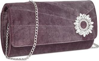 Miss Lulu Clutch Femme Luxe Velours Cristaux - Pochette cérémonie chaîne Ajustable 2025, Sac à Main soirée pour Mariage, Cocktail et événement Chic