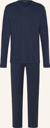 Hanro Schlafanzug Night & Day blau