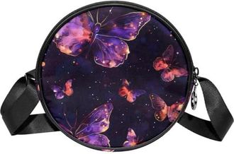 Generic Petit sac &agrave; bandouli&egrave;re circulaire pour femme, petit sac &agrave; bandouli&egrave;re avec fermeture &eacute;clair, bretelles r&eacute;glables, sac &agrave; main rond d&eacute;contract&eacute; pour fe