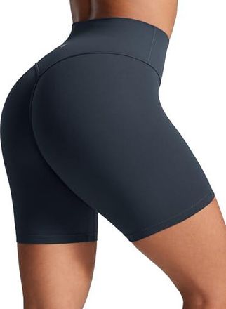 CRZ YOGA Femmes Butterlift Short Qui Soulève Les Fesses 10cm/15cm - Pas de Coutures Devant Taille Haute Yoga True Navy 40