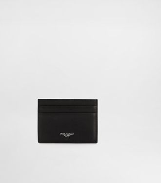 Dolce & Gabbana Woven Plong&eacute; Calfskin Card Holder - Mann Geldb&ouml;rsen Und Kleinlederwaren Schwarz Onesize