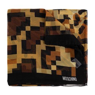Moschino unisex, Accessoires, Brun, Taille: ONE Size Foulard en soie