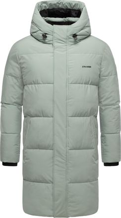 Stone Harbor Herren Steppmantel mit kuscheligem Fleece-Innenfutter warmer Wintermantel mit gro&szlig;er Kapuze Hadrieen XX Ice Green Gr. L