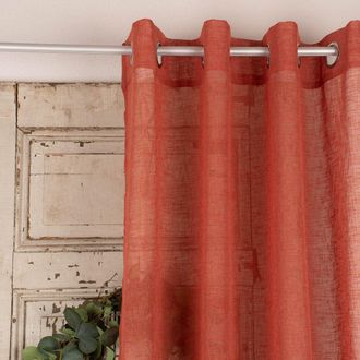 Sch&ouml;ner Leben &Ouml;sengardine Leinenoptik Uni Terracotta 140x260cm
