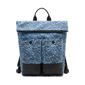 Dondup Jacquard Denim Rucksack - - Bags - Herren - Blau - ONE SIZE