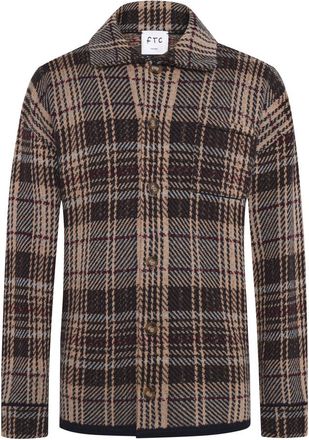 FTC Overshirt aus Kaschmir mit Jacquard-Muster und Ellenbogen-Patches in