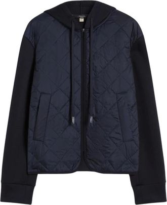 Max Mara Femme, Vestes, Bleu, Taille: 38 FR Dedito Hooded Jacket