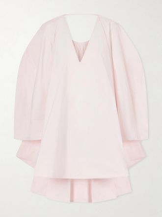 Jacquemus Mini-robe Oversize En Coton M&eacute;lang&eacute; La Robe Paysan - Rose