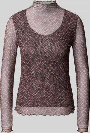Zero Semitransparentes Longsleeve mit Stehkragen