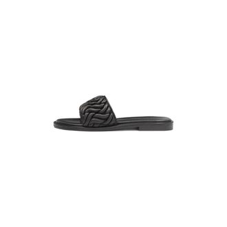 Kazar Schwarze Leder-Pantoletten mit Knitter-Riemen Jovite - - Shoes - Damen - Schwarzk - 36 EU