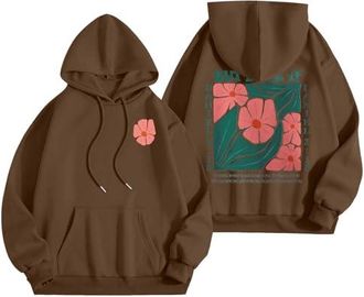 Generic Sweat &agrave; capuche imprim&eacute; tendance pour la Saint-Valentin 2026 (2), marron, XXL