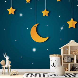 OEM Sfondo Fotografico - Cielo - Paesaggio Del Cielo Turchese Di Notte Con Le Stelle Per Bambini
