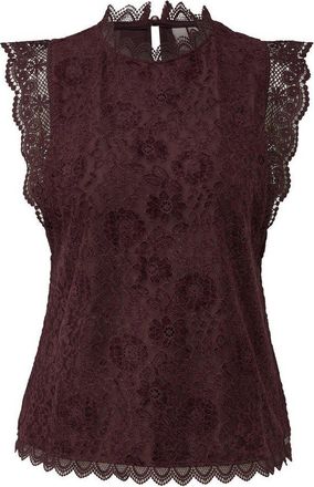 QS by s.Oliver Blusentop Bluse Blusentop aus Samtspitze