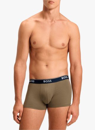 HUGO BOSS Lot de 3 boxers unis en coton m&eacute;lang&eacute;