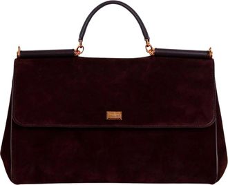 Dolce & Gabbana Femme, Sacs, Brun, Taille: ONE Size My Sicily Sac à Main en Cuir Suédé