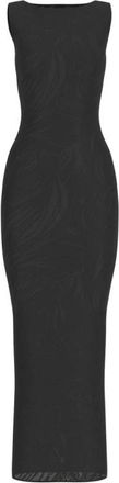 Guess Femme, Robes, Noir, Taille: 38 FR Jacquard Long Dress