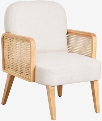 Sklum Sklum - Sessel aus Gummibaumholz und Rattan Icon Beige