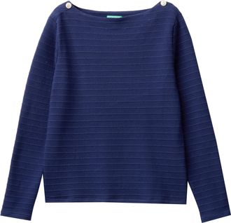 Benetton Damen Trikot M/L 3rwkd108g Kapuzenpullover, blau, XX-Small