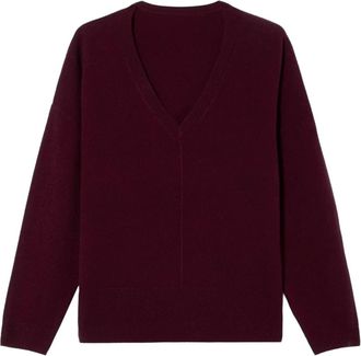 Oltre Femme, Pulls, Violet, Taille: 38/40 FR Pull en pure laine &agrave; col en V