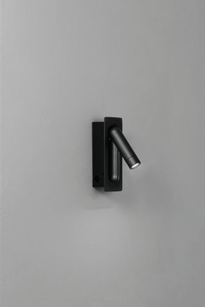 Luce-Ambiente-Design Defoe Applique Murale Led Encastrable en Aluminium Noir 3w 300lm 3000k 7x14