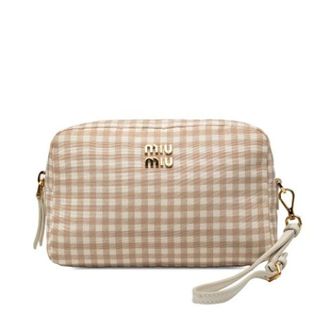 Miu Miu Pre-owned Sacoche en Nylon - Femme - Pre-owned - Beige - Taille: ONE Size
