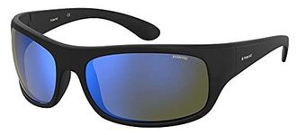 Polaroid 07886 Sunglasses, Matte Black Blue, L Unisex