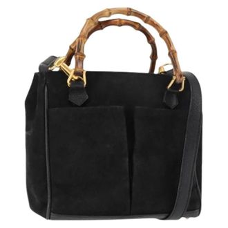 Gucci Pre-owned Wildleder Handtasche - - Pre-owned - Damen - Schwarzk - ONE SIZE