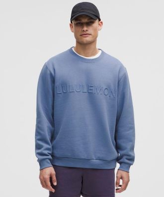 lululemon Steady State Pullover mit Rundhalsausschnitt Grafik f&uuml;r M&auml;nner - Gr&ouml;&szlig;e 2XL in Washed Denim