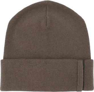 Brunello Cucinelli Femme, Accessoires, Brun, Taille: M Bonnet en cachemire &agrave; mailles c&ocirc;tel&eacute;es