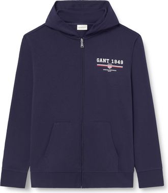 GANT Herren Graphic Full Zip Hoodie Kapuzenpullover, Evening Blue, 3XL EU