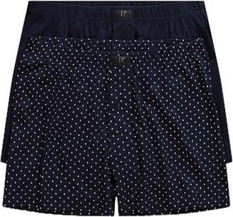 JP1880 Boxershorts, FLEXNAMIC, 2er-Pack, Unterhose Cale&ccedil;on Boxeur, Blau, 6X-Large Homme