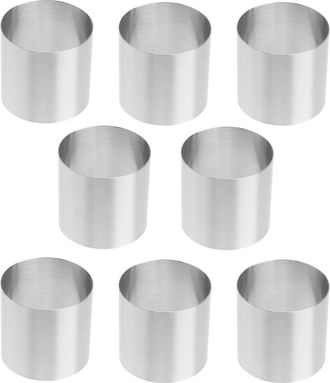 Hemoton 8Er Set Mini Kuchenringe Aus Edelstahl 2X2 Runde Mousse Kuchenform Für Präzises Backen Leicht Zu Reinigen Und Wiederverwendbar