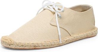 Alexis Leroy Espadrilles pour Hommes Plate en Toile à Lacets Abricot 43 EU