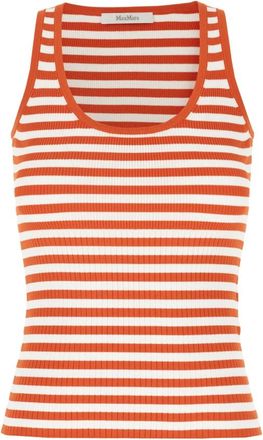 Max Mara Femme, Tops, Orange, Taille: 42 FR Haut en maille c&ocirc;tel&eacute;e