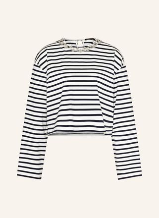 Maje Longsleeve Mit Schmucksteinen weiss