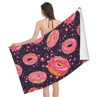 Generic Rosa Donuts Handt&uuml;cher Pflegeleicht Strandtuch Saugf&auml;hig Saunatuch F&uuml;r Yoga Fitness Strand Spa 80X130Cm